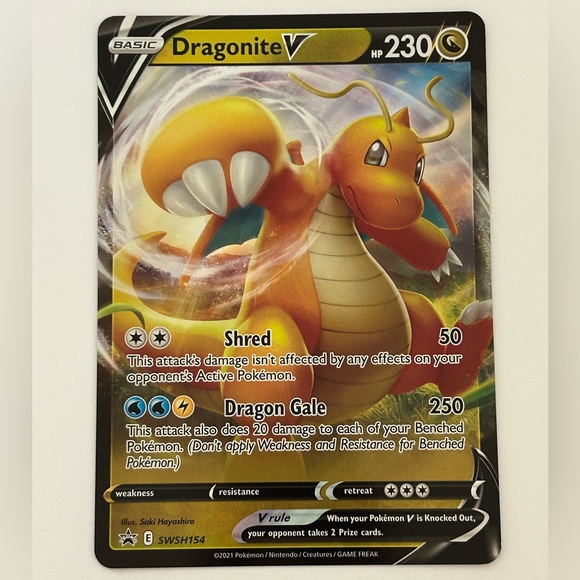 Pokemon | Toys | Dragonite V Swsh54 Black Star Promo 221 Jumbo Oversized Pokmon Card | Poshmark
